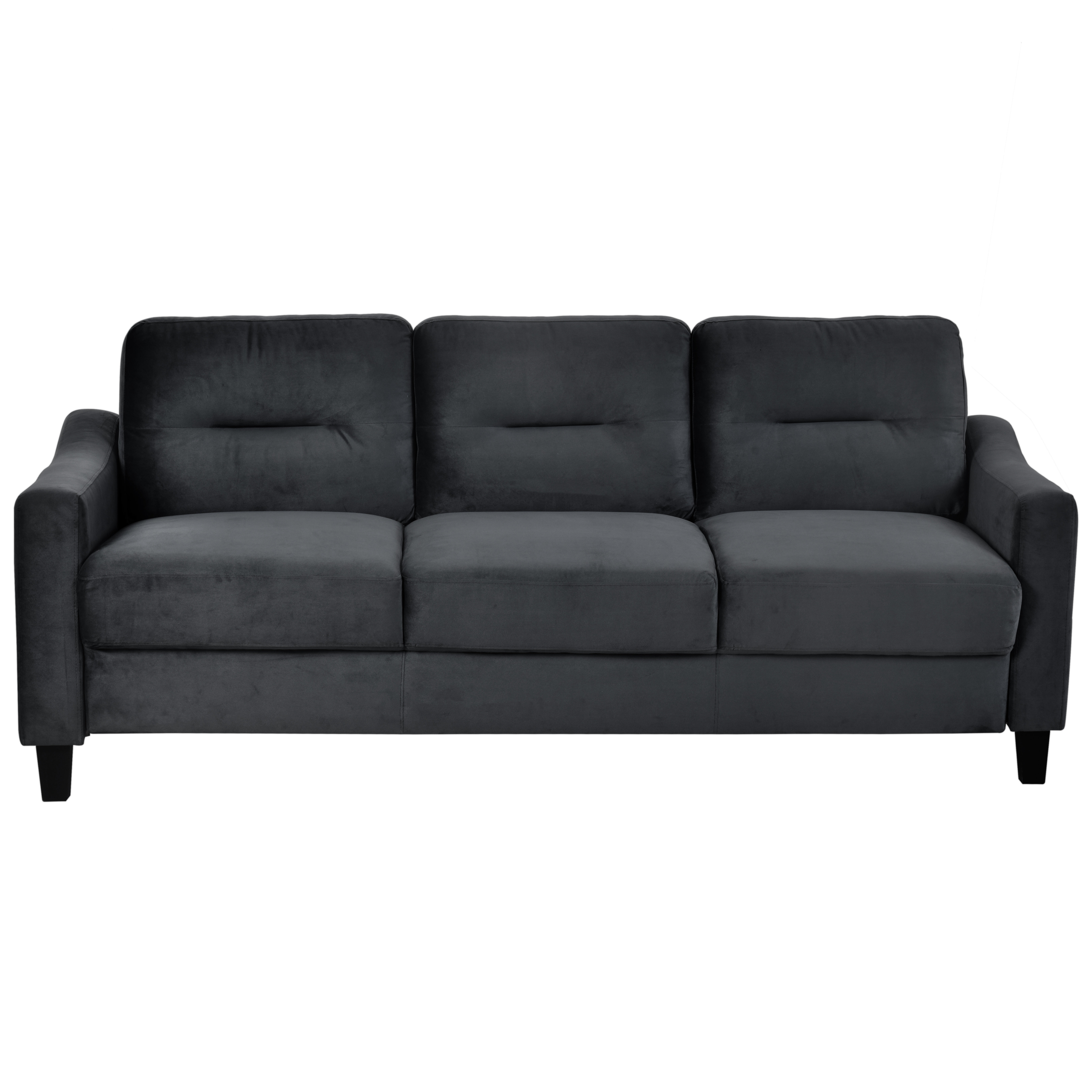 Latitude Run® 76" Black 3 Seater Couch Comfortable Sectional Couches And Sofas For Living Room ...